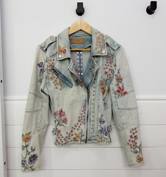 Blank NYC | Jackets & Coats | Womens Blank Nyc Denim Floral Embroidered ...